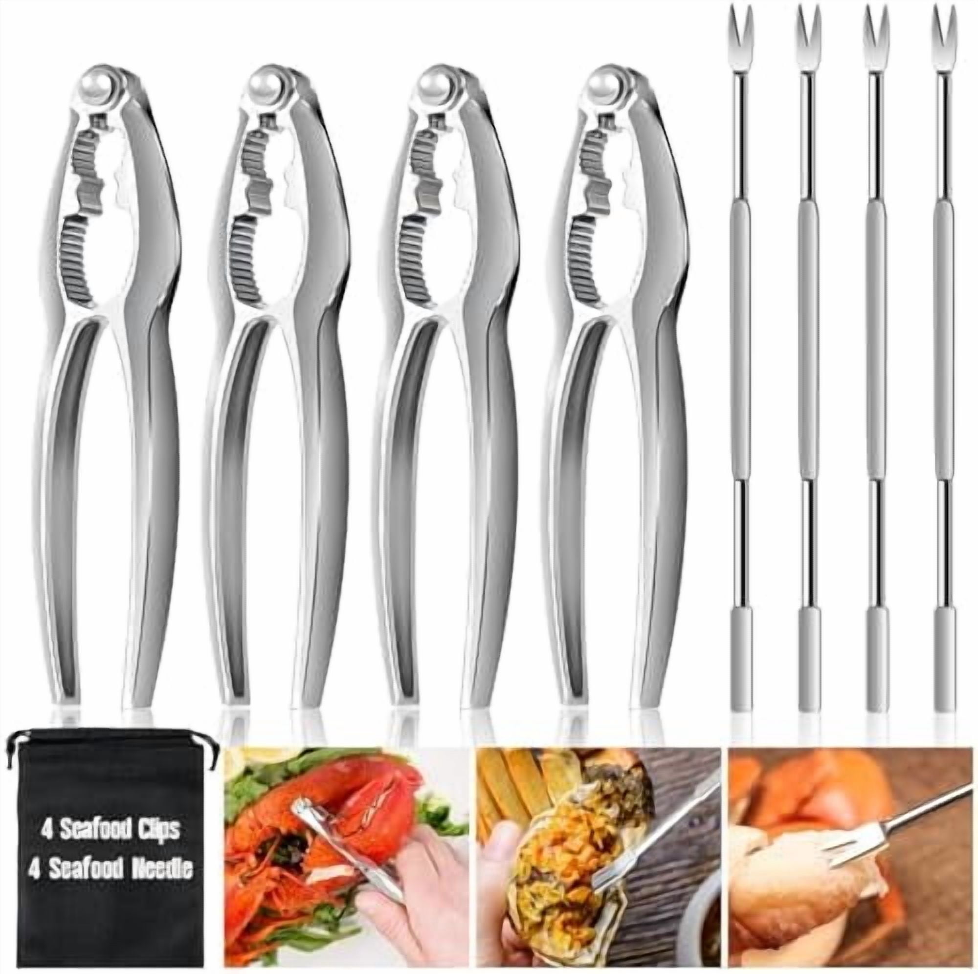 8 Pcs Lobster Crackers and Picks Set, Crab Leg Cracker Tools, Stainless ...