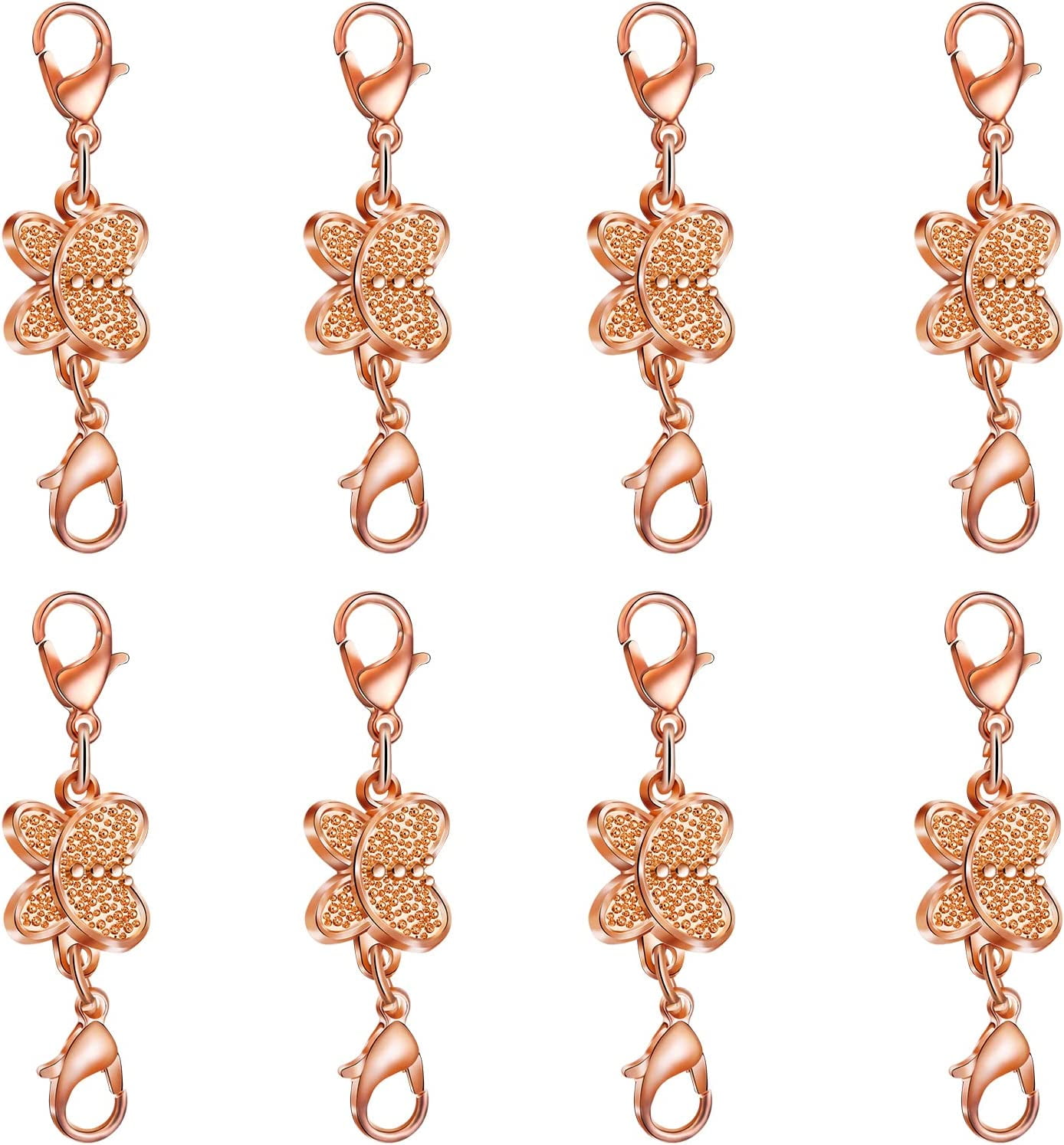 8 Pcs Locking Butterfly Magnetic Necklce Clasps and Closures Rose Gold ...