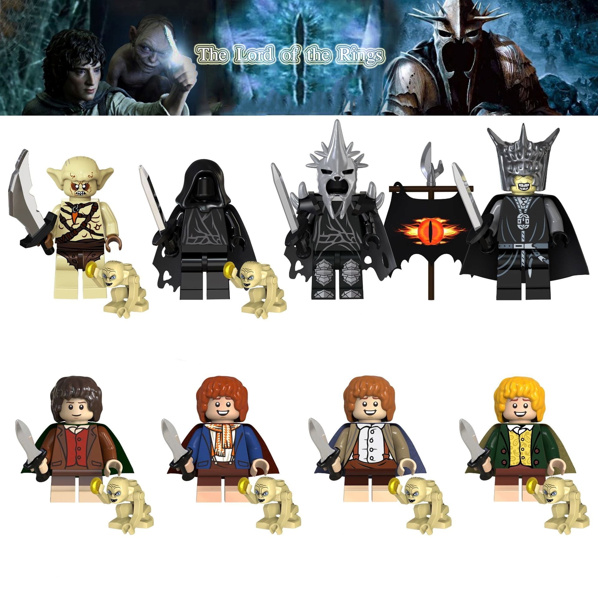 8 Pcs The Lord of the Rings Medieval Minifigures Toy Sets, 1.77 inch ...