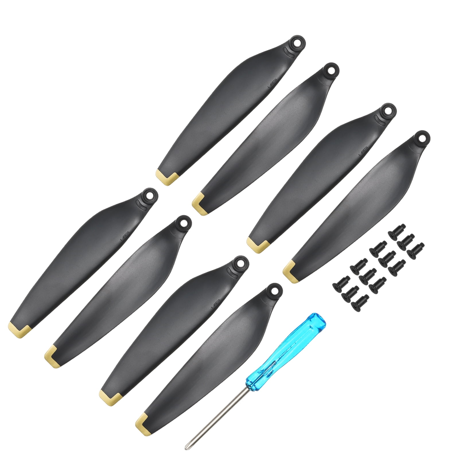 8 Pcs Low Noise Propellers 3 Inch Black Drone Blades Golden Edge ...