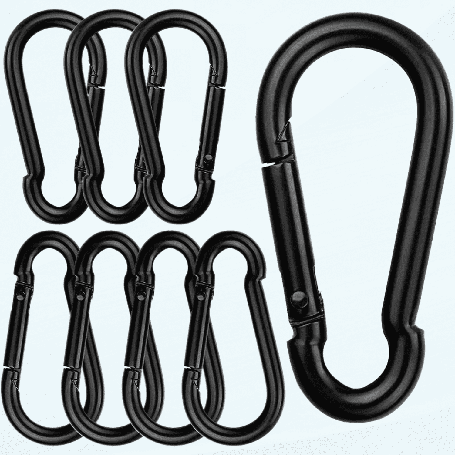 8 Pcs M8 Heavy Duty Spring Snap Hook Carabiner Clip 3.15 Inch (80mm ...
