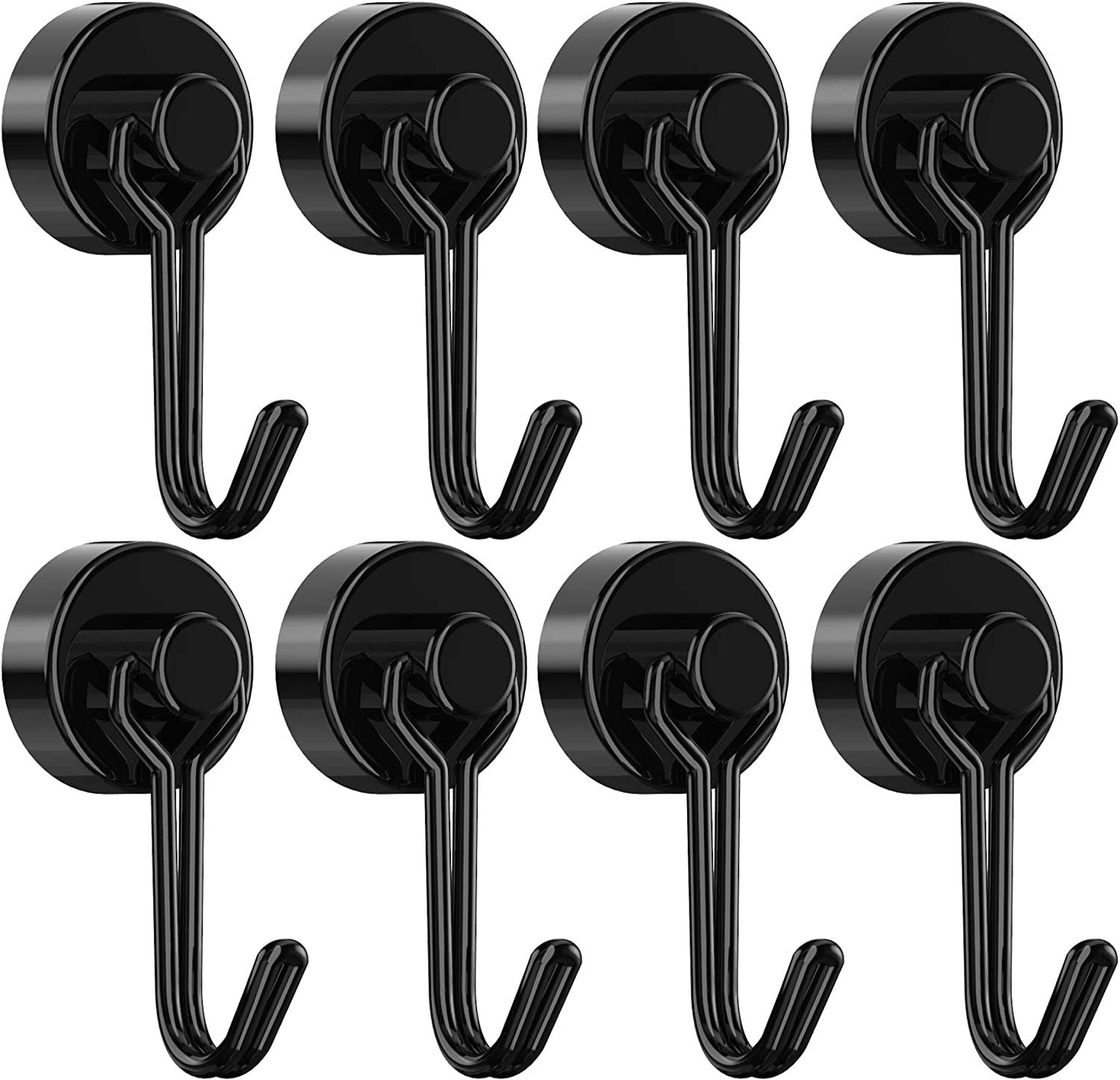 8 Pcs Magnetic Hooks,Heavy Duty 30LBS Neodymium Magnet Hook with Rust ...