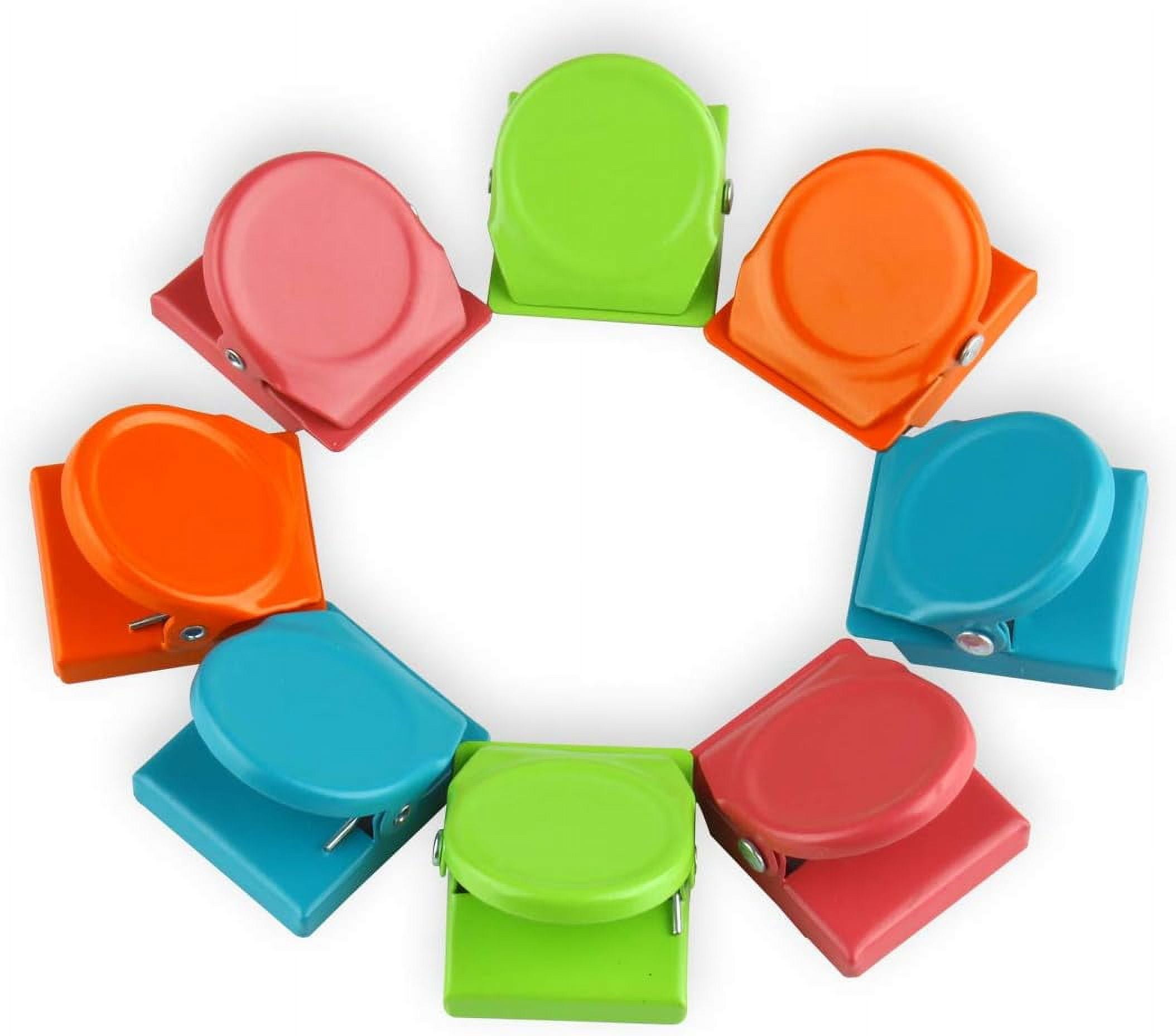 8 Pcs Magnetic Metal Clips, Fridge Magnetic Memo Note Clips for Office ...
