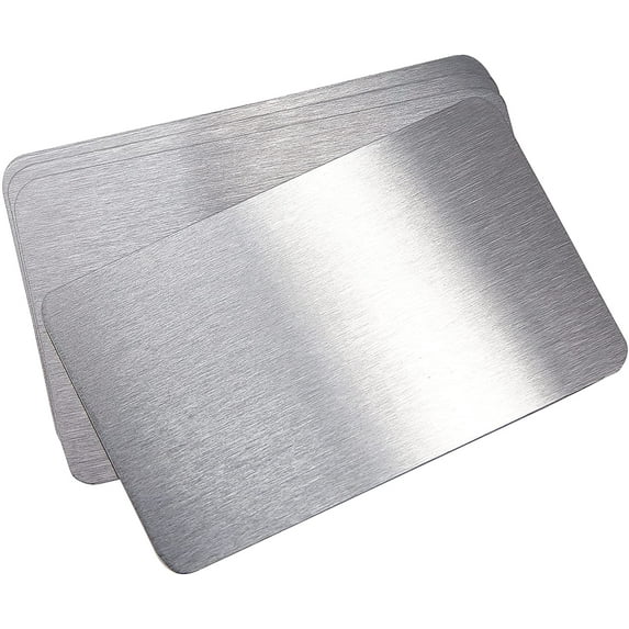 8 Pcs Metal Business Card 3.35"x2.19" Stainless Steel Blanks Name Card ...