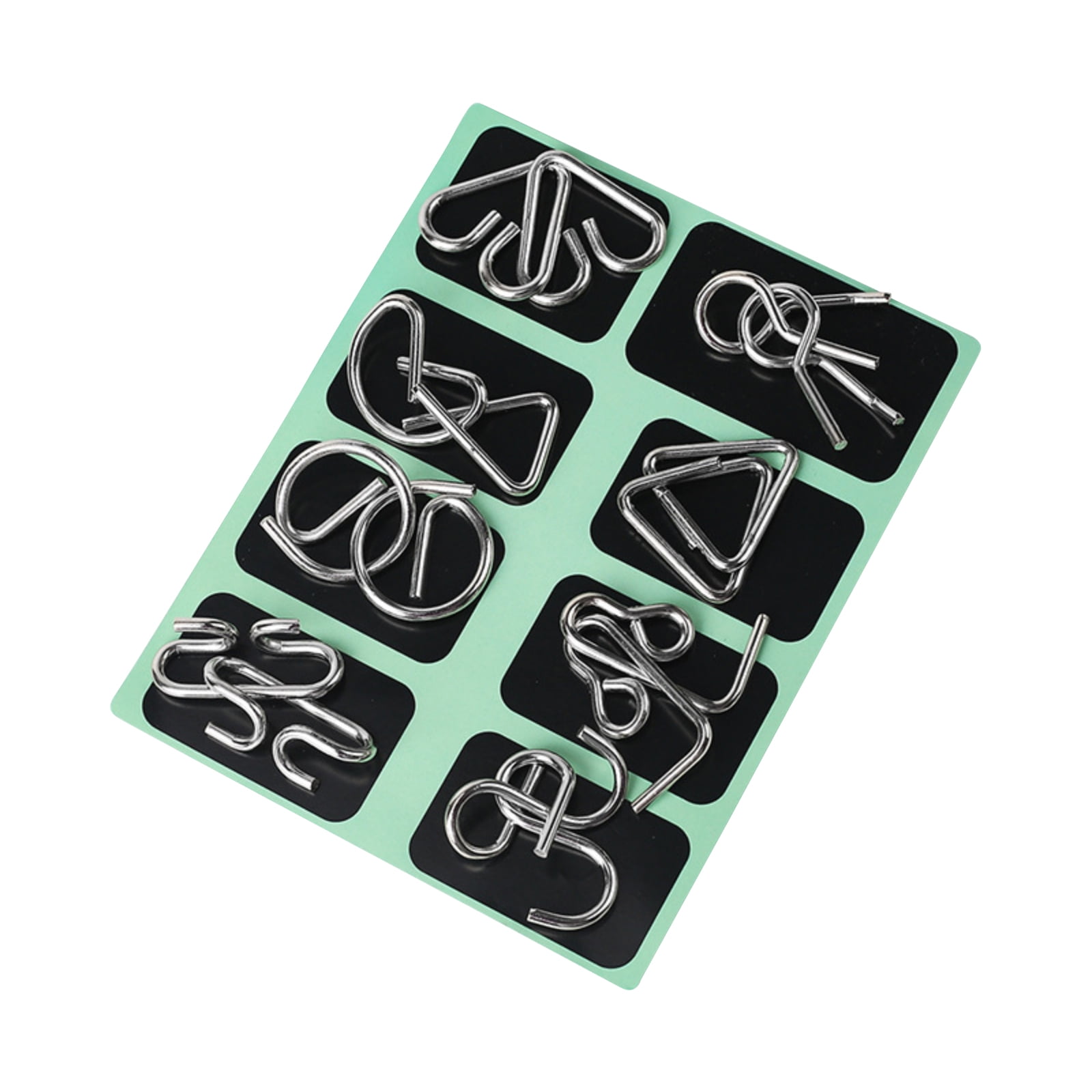 8 Pcs Metal Wire Puzzle Toy Set, Brain Teaser Game Mind IQ Test Ring ...