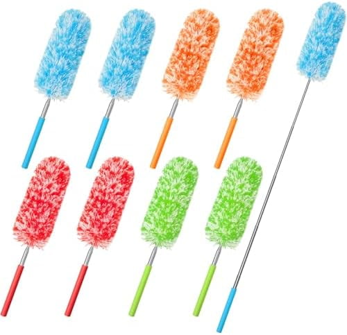 8 Pcs Microfiber Feather Duster for Cleaning 13-31 Inch Extendable ...
