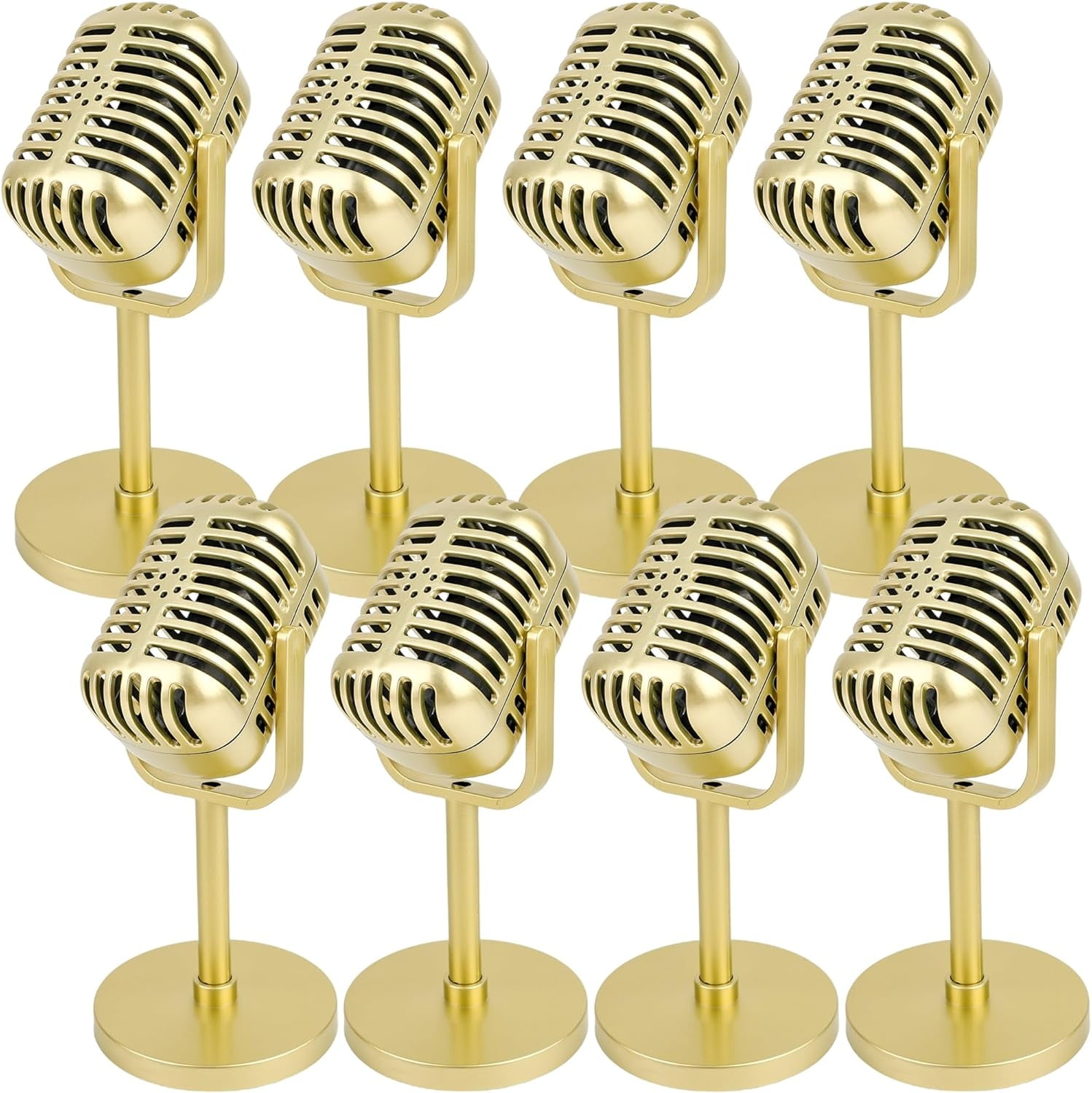 8 Pcs Microphone Props Model Retro Vintage Microphone Prop With Stand ...