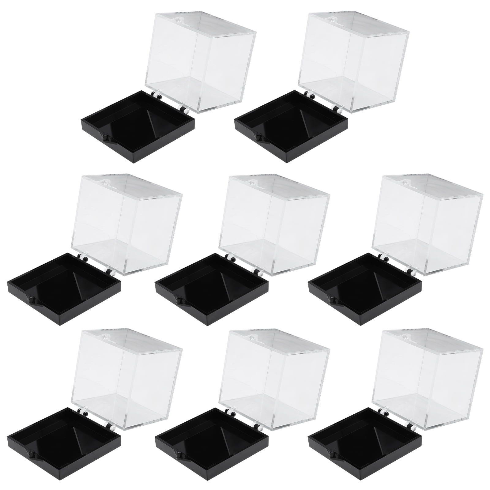 8 Pcs Mineral Standard Display Box Figures Toys Clear Container Case ...