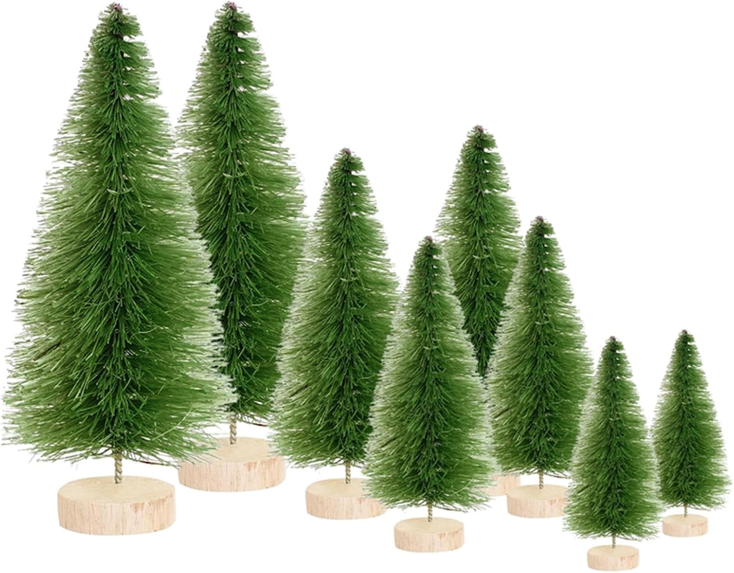 8 Pcs Mini Christmas Tree,Artificial Small Christmas Trees with Wood ...