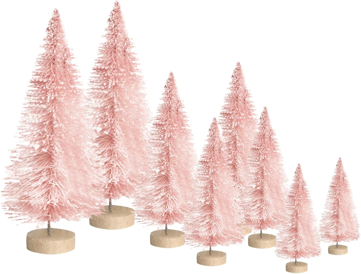 8 Pcs Mini Christmas Tree,Artificial Small Christmas Trees with Wood ...
