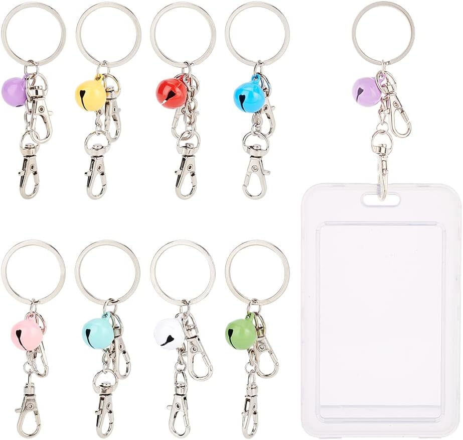 8 Pcs Mini Film Key Chain Rectangle Acrylic Keychain with Colorful Bell ...