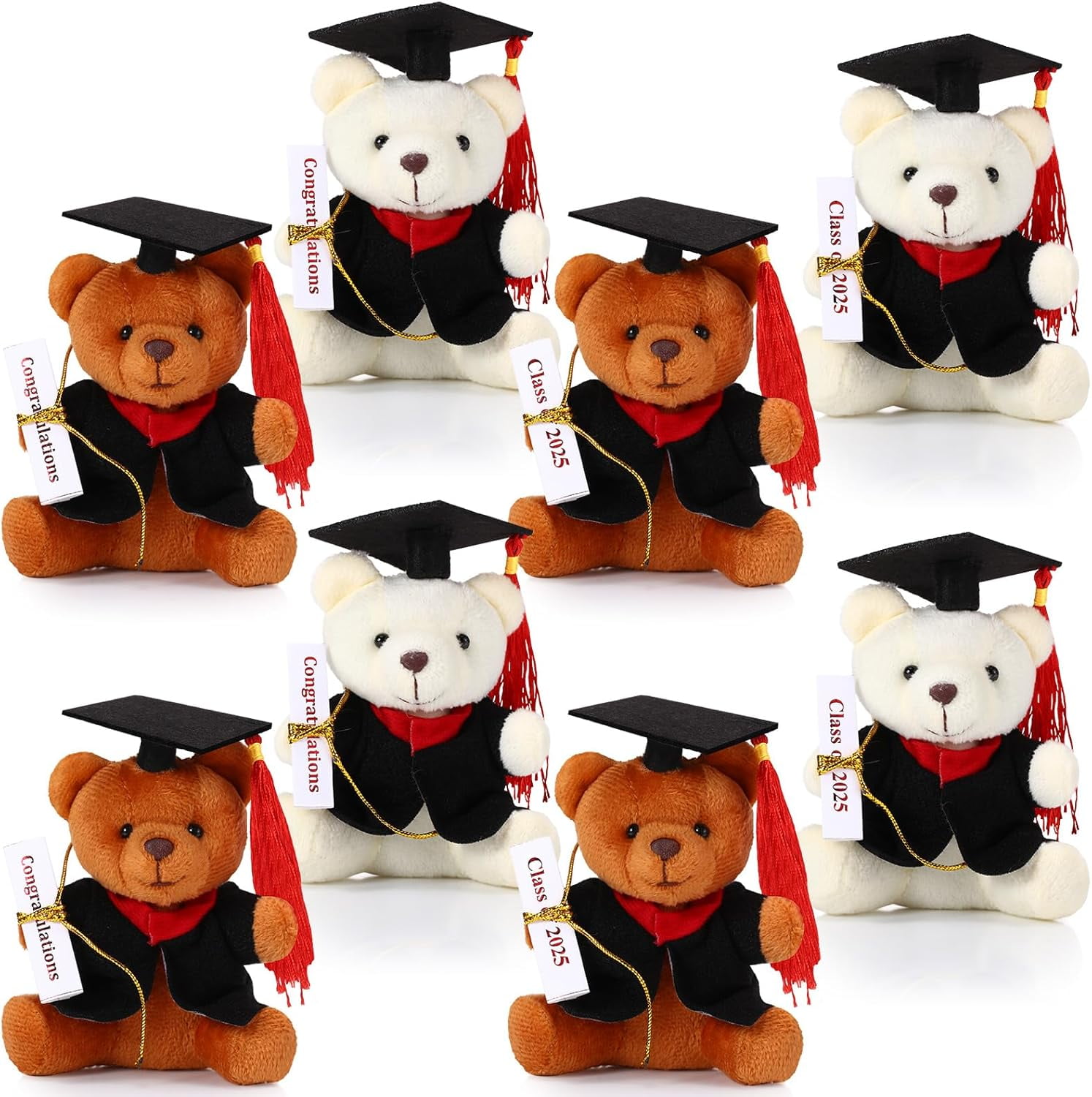 8 Pcs Mini Graduation Bear Stuffed Animals 4.7 Inch Tiny Plush Bear ...