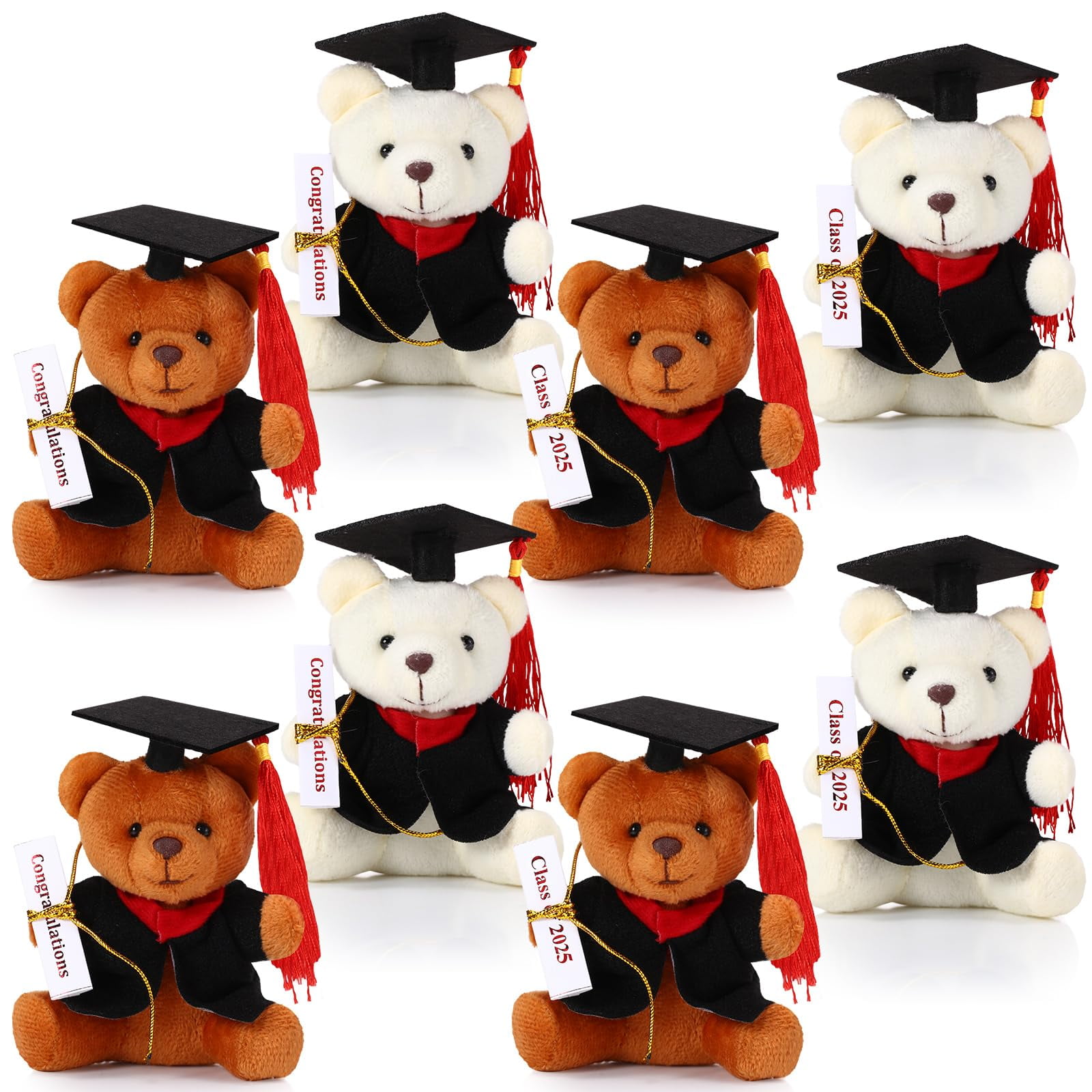 8 Pcs Mini Graduation Bear Stuffed Animals 4.7 Inch Tiny Plush Bear ...