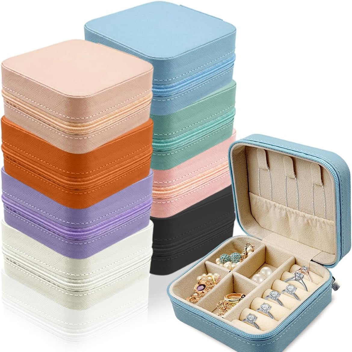 8 Pcs Mini Jewelry Travel Case,Mini Jewelry Box for Bridal Proposal ...