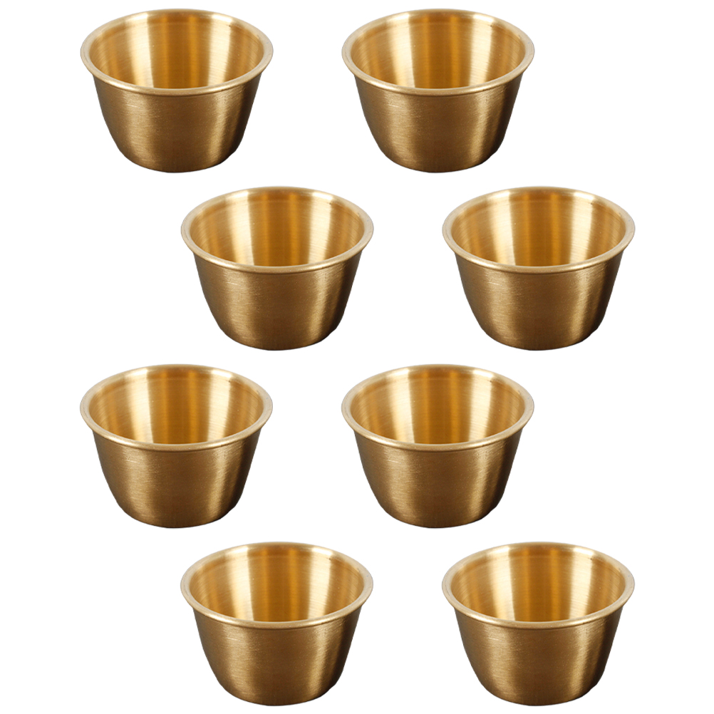8 Pcs Mini Sauce Cup Pudding Condiment Brushed Stainless Steel Dipping ...