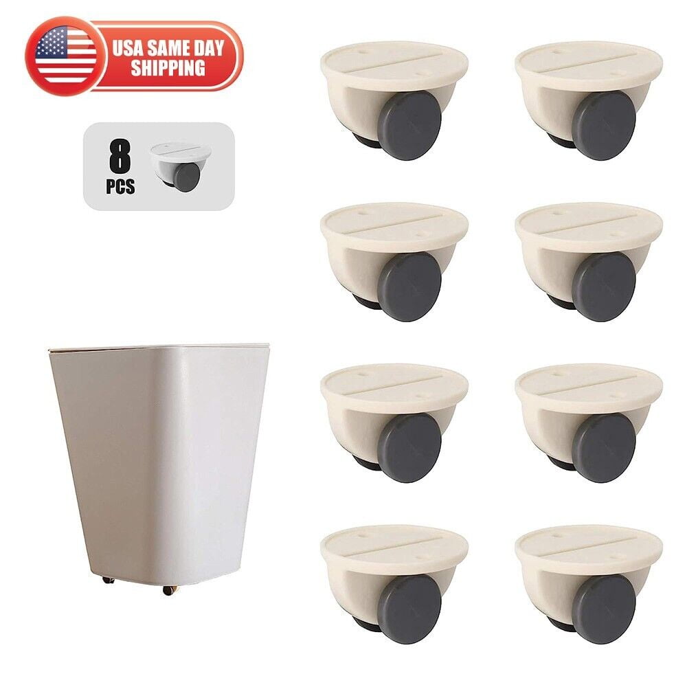 8 Pcs Mini Swivel Caster Wheels Self Adhesive Drawer Storage Can ...