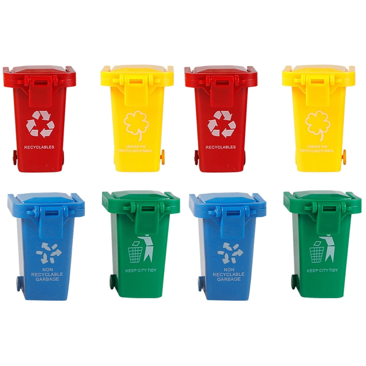 8 Pcs Mini Trash Can Kids Bin Toy Cans Ashtray Garbage Sorting Game ...
