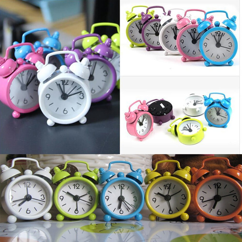 8 Pcs Mini Twin Bell Alarm Clock,4 Inch Loud Alarm,Small Cute Analog ...