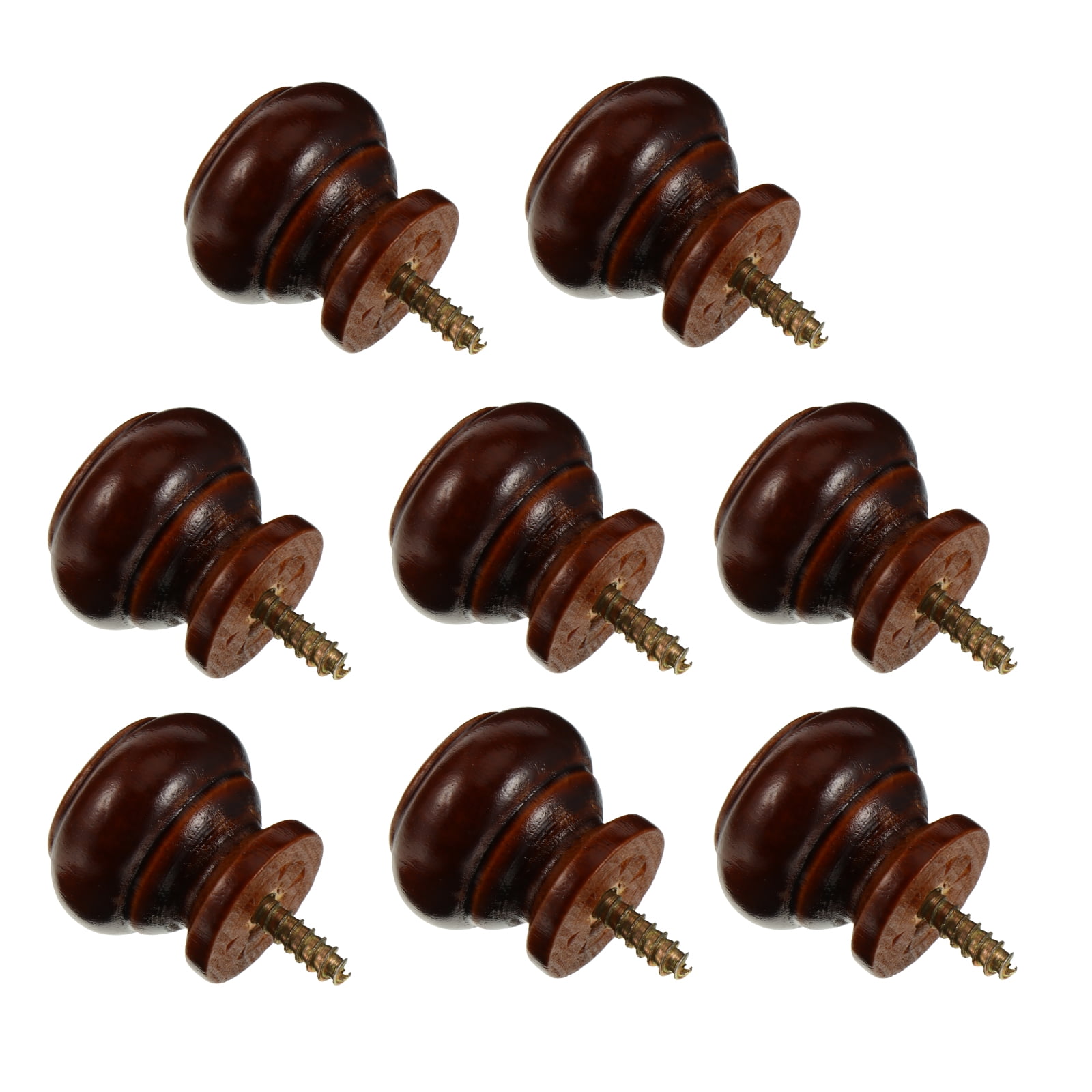 8 Pcs Mini Unique Solid Wood Handle Decorative Door Knob - Walmart.com