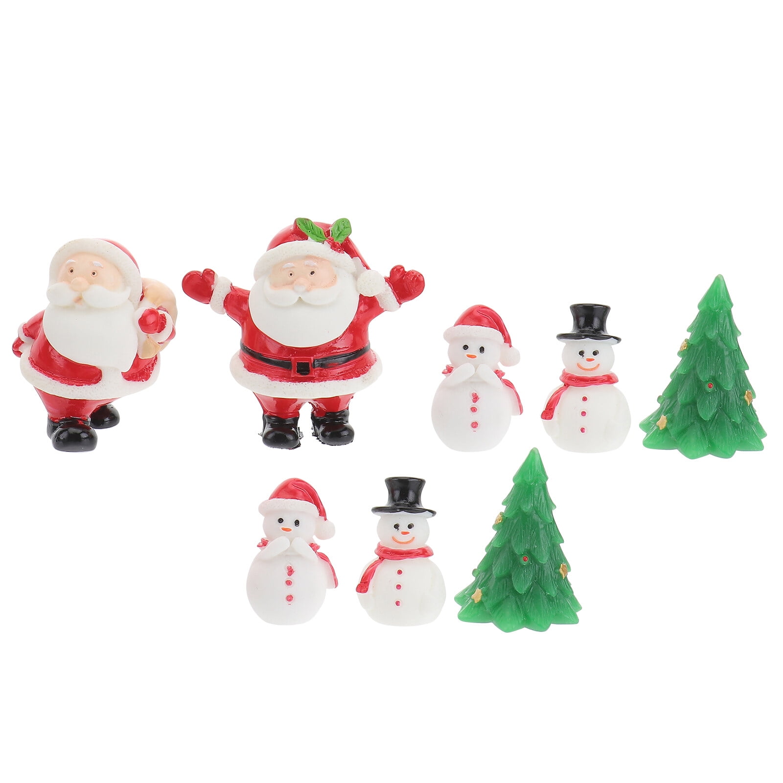 8 Pcs Miniature Christmas Figures Xmas Ornaments Decoration Crafts ...