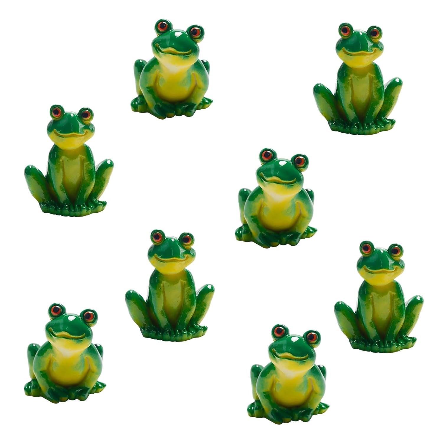 8 Pcs Miniature Frog Figurines - Resin Fairy Garden Mini Moss DIY ...
