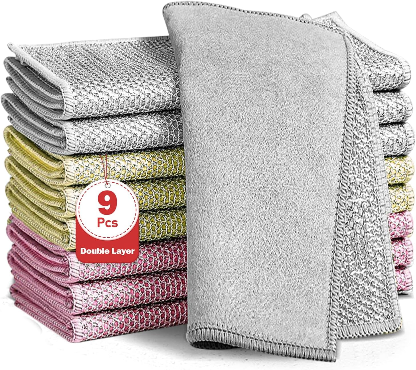 8 Pcs Multipurpose Wire Dishwashing Rags,New Upgrade Non Scratch Wire ...