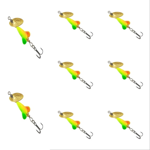 8 Pcs New Spinner Lure Bait Spoon Lures 2 Inch, Pike Metal Bass Hard ...