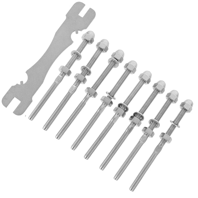8 Pcs Nuts Steel Wire Railing Cable Railing System 1/8 Square Stainless ...