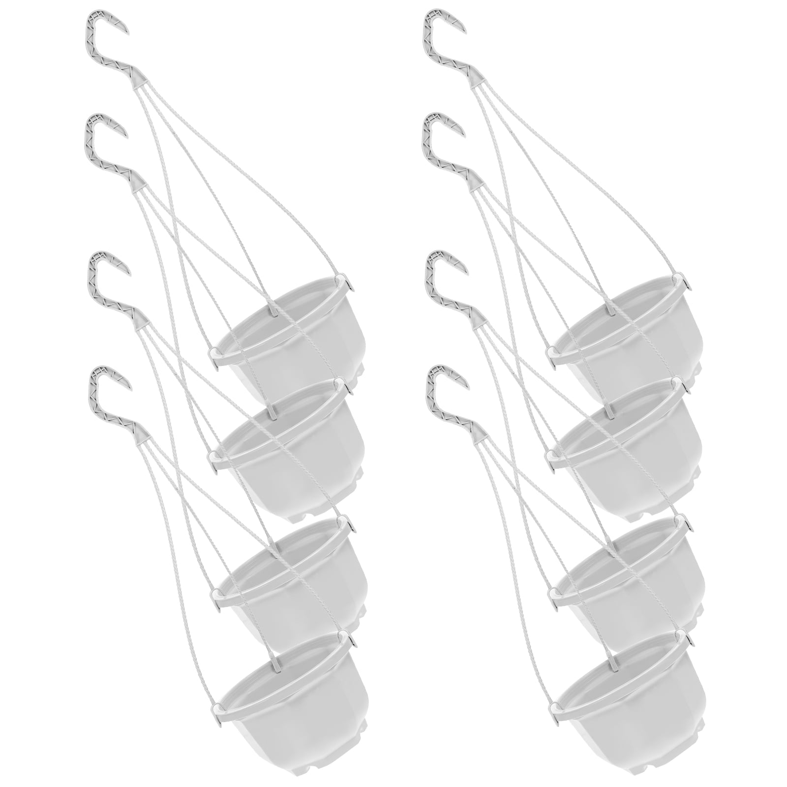 8 Pcs Octagonal Plastic Flower Pot Hanging Vase Plants Green Decor ...