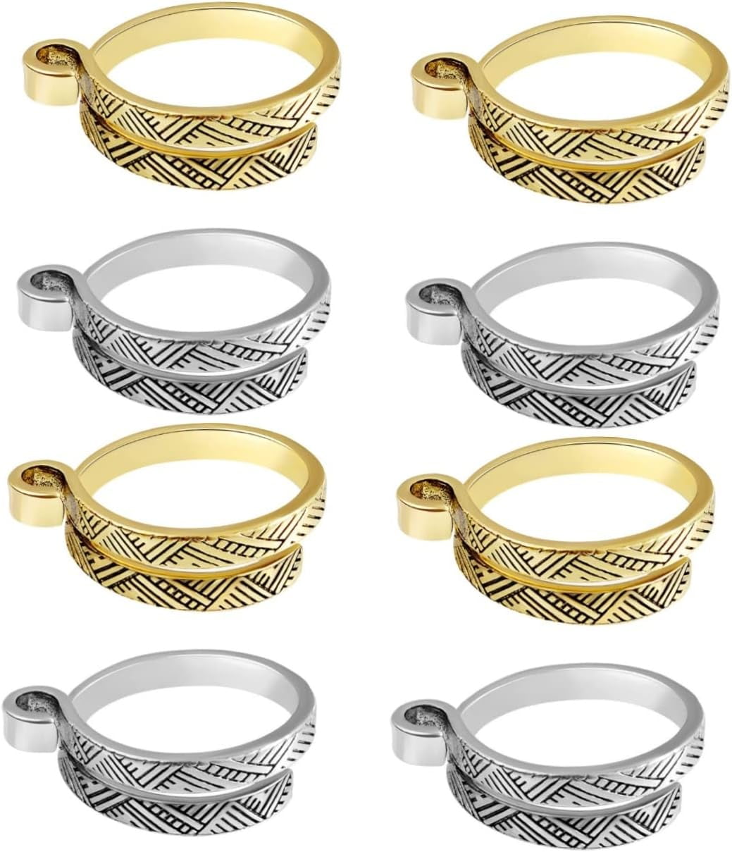 8 Pcs Open Crochet Ring Rings Crochet Hook Adjustable Braided Ring ...