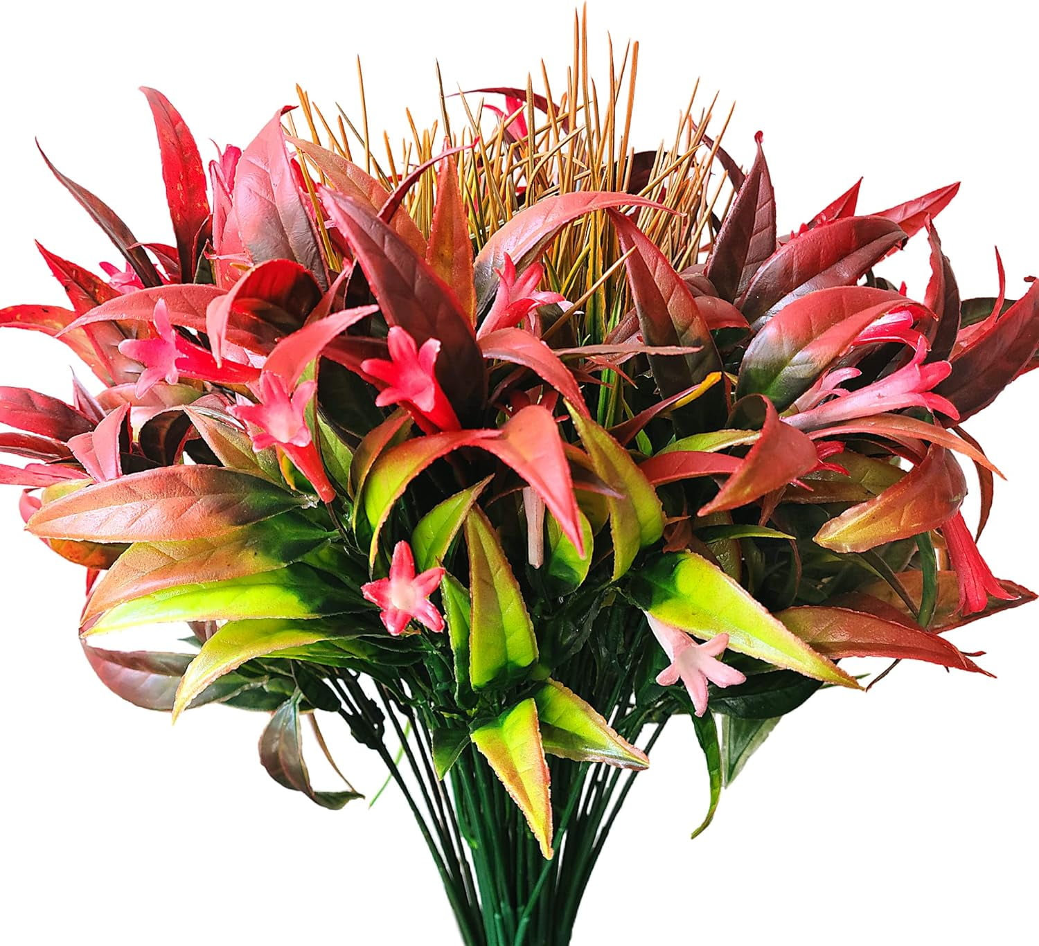 8 Pcs Outdoor Fake Plants UV Resistant Artificial Tall Grass Plants ...