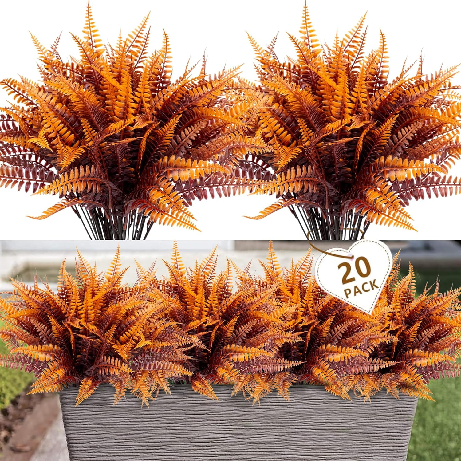 8 Pcs Outdoor Fake Plants UV Resistant Artificial Tall Grass Plants ...