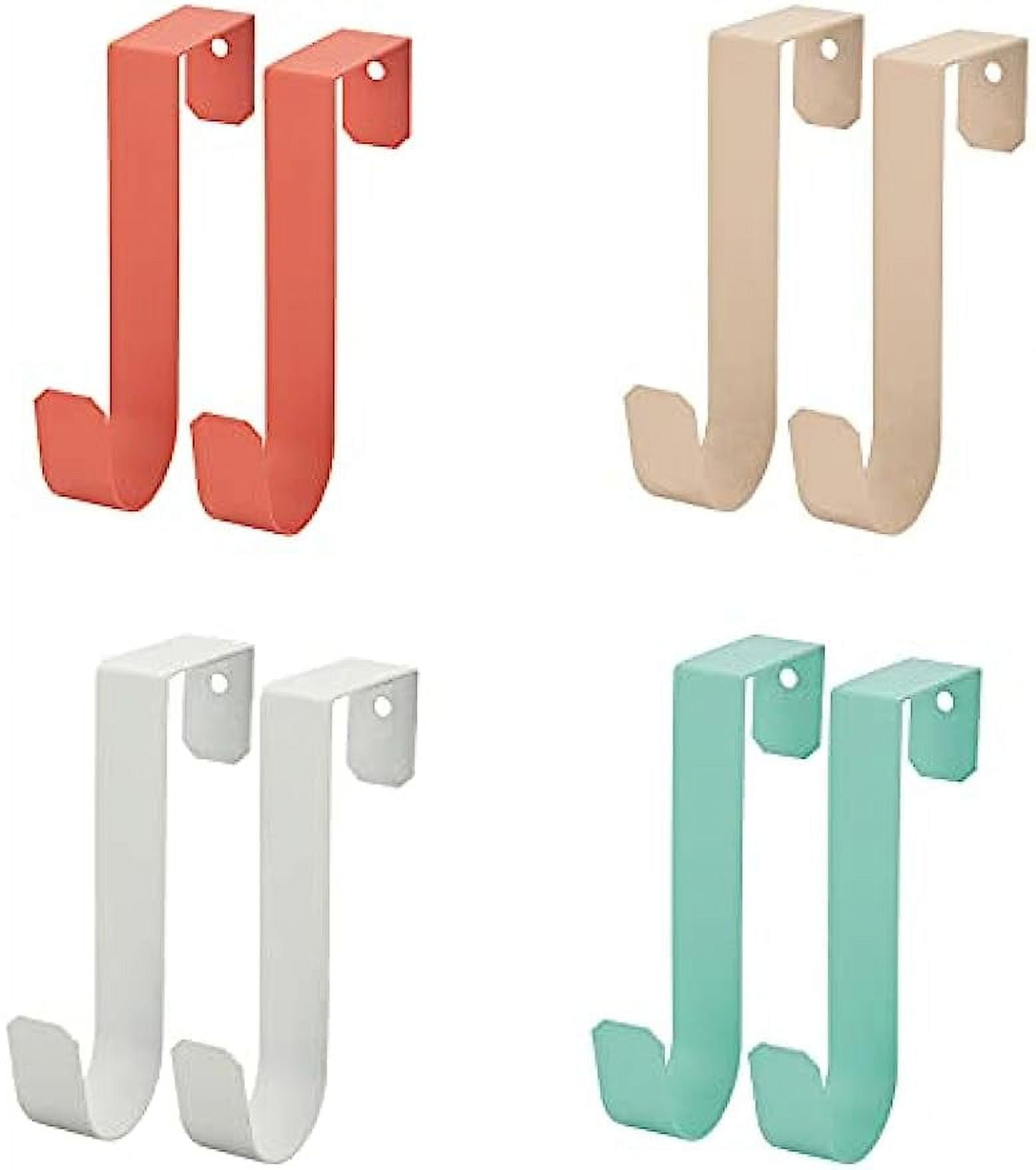 8 Pcs Over The Door Hooks 4 Colors Z Alloy Hooks Over The Door Hanger ...