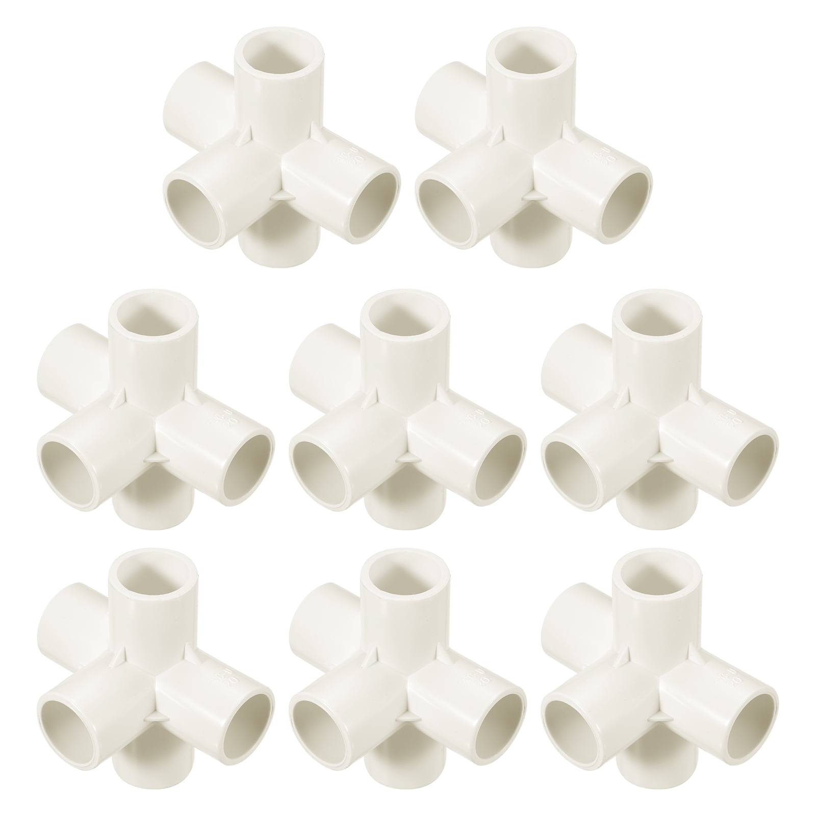 8 Pcs PVC Fitting, 5 Way PVC Fitting 20mm PVC Connectors PVC Elbow PVC ...