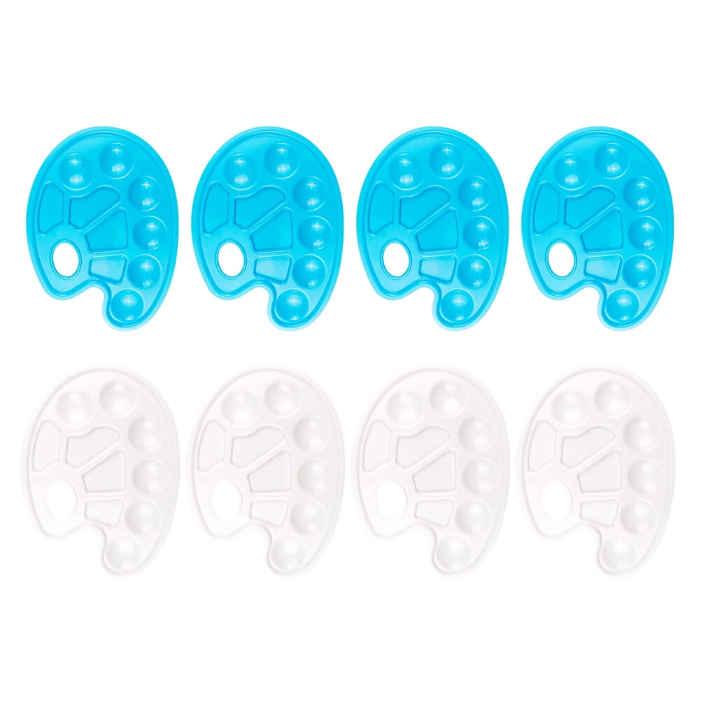 8 Pcs Pallet Round Paint Plate Palette Painting Palettes Pigment Tray ...