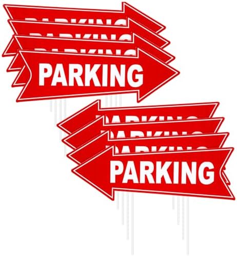 8 Pcs Parking Sign with Stake 17 x 6 Inch Outside Event Parking Signs ...