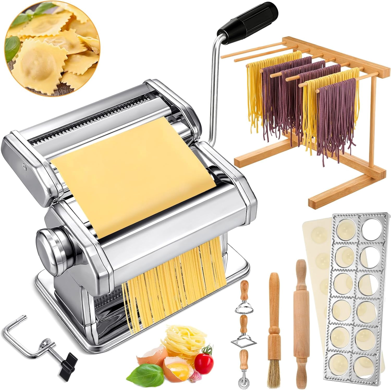 8 Pcs Pasta Maker Machine Set Including Stainless Steel Noodle Maker ...
