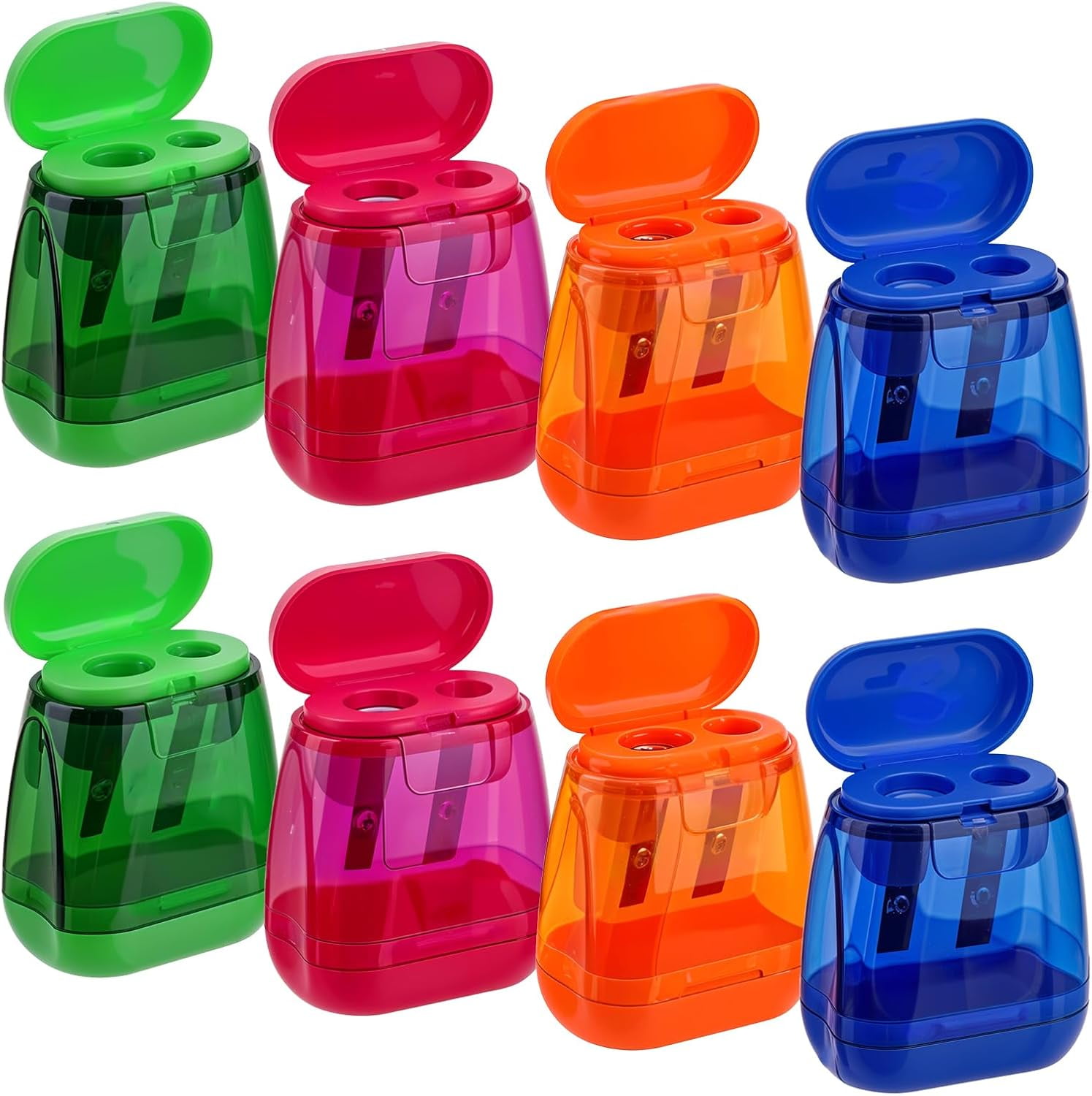 8 Pcs Pencil and Crayon Sharpener, 2 Holes Handheld Sharpener, Small ...