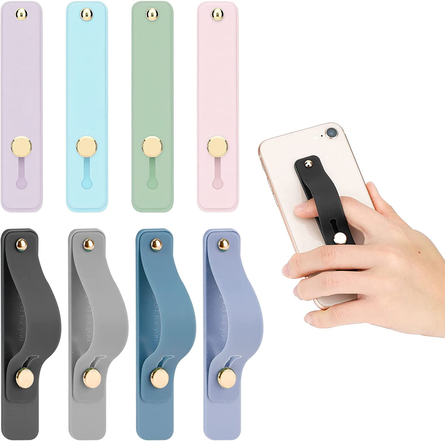 8 Pcs Phone Grip Straps, Self Adhesive Phone Loop Finger Holder ...
