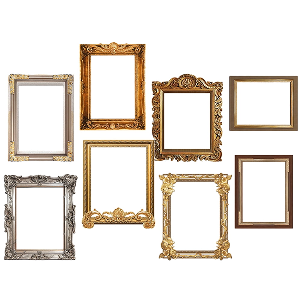 8 Pcs Photo Frame Wall Stickers Picture Collages for Cutainsforbedroom Frames Retro Decorative