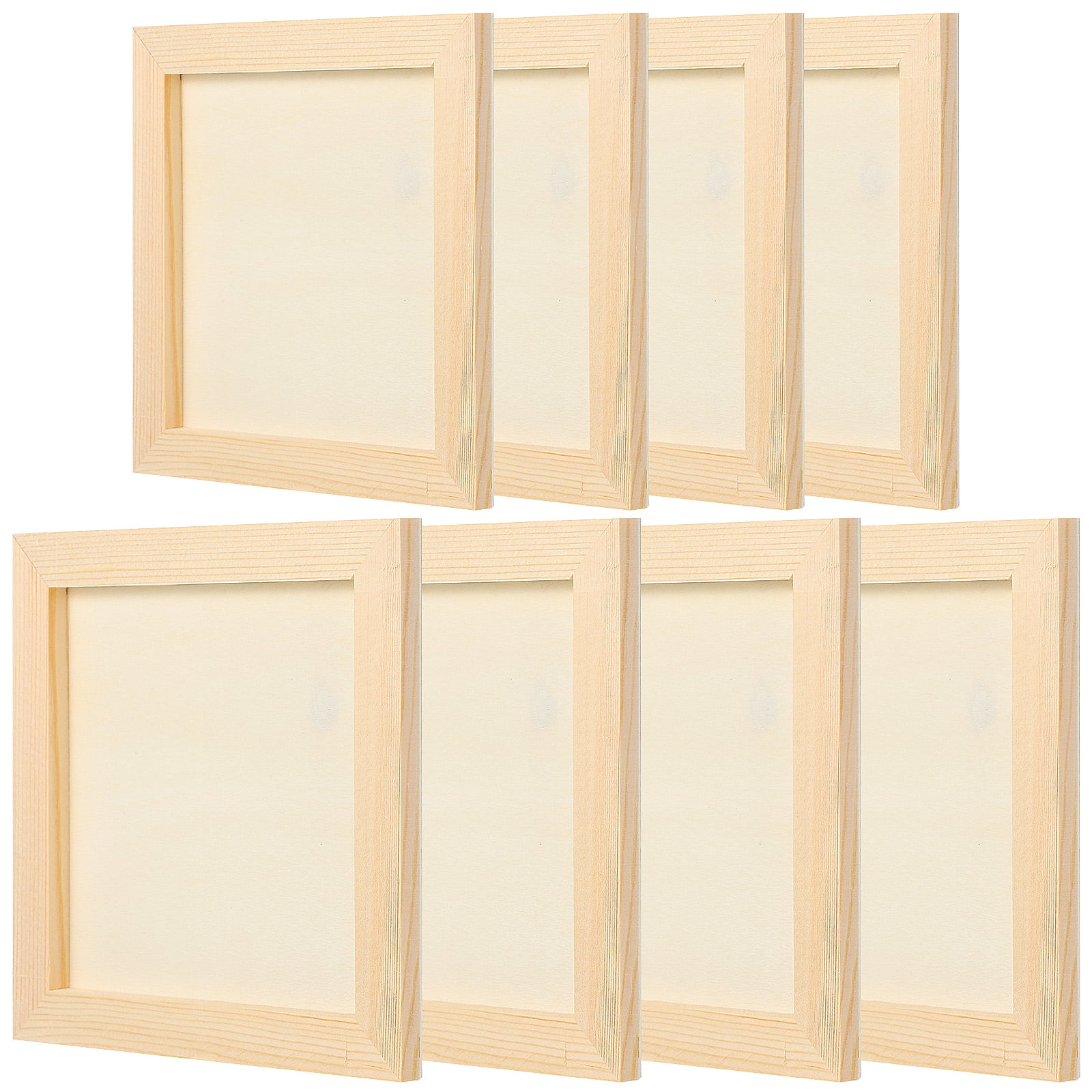 8 Pcs Picture Frames Wooden Photo Frames Clay Painting Square Wooden ...