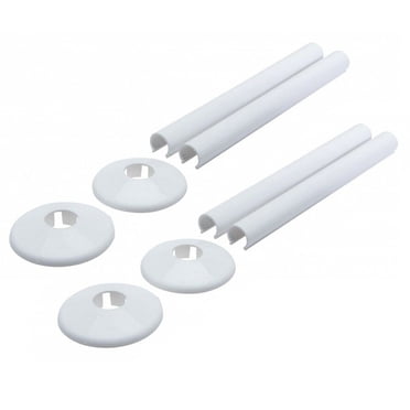 2 pk Pipes Radiator Pipe Covers sleeve 15mm Collars Cut Fit Bathroom ...