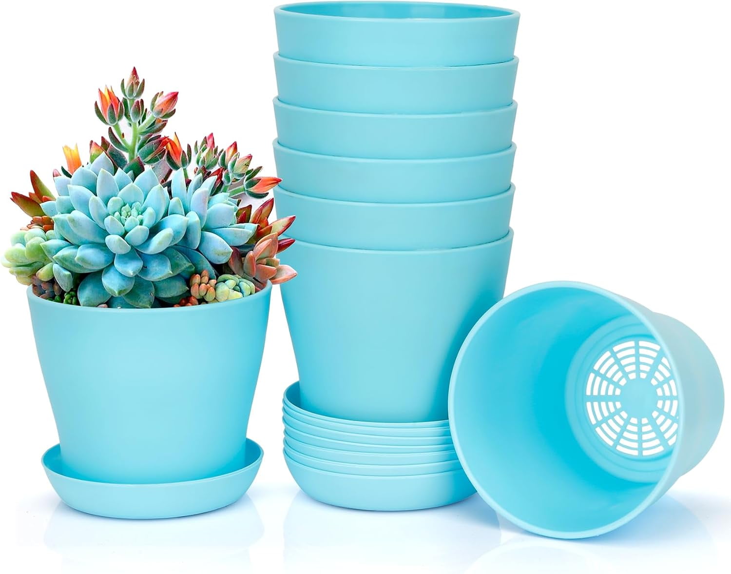 8 Pcs Plant Pots,3.8" Indoor Planter,Planters for Outdoor Plants ...