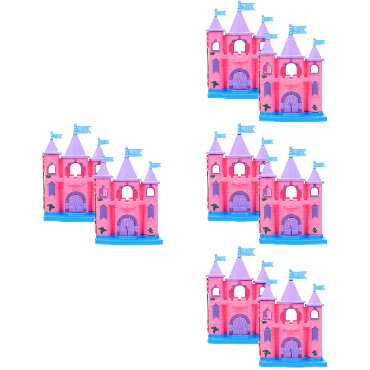 8 Pcs Plastic Castle Models Kids Pretend Play Castles Doll Castle ...