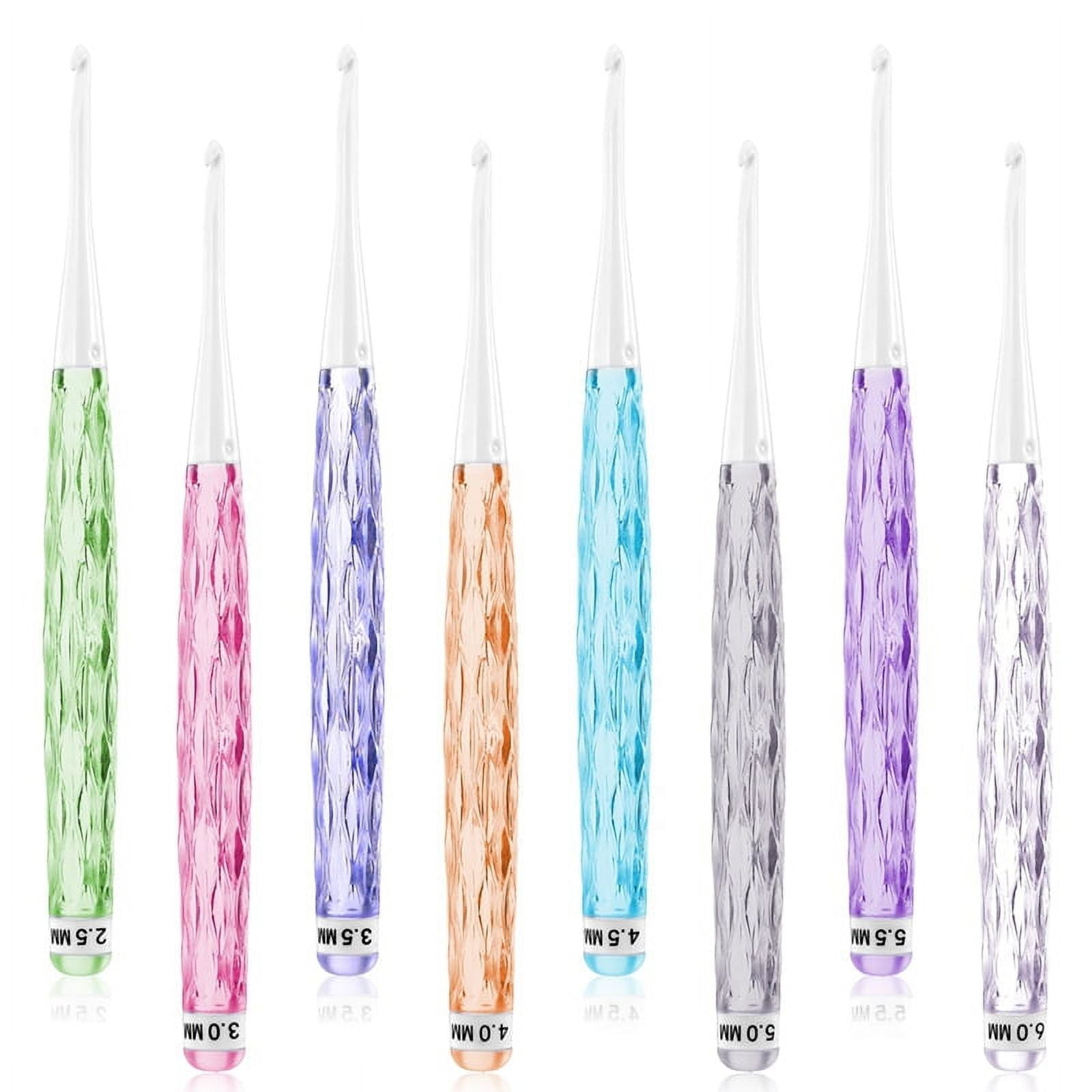 8 Pcs Plastic Crochet Hooks, Inline Crochet Hooks Set Non-Slip Crochet ...