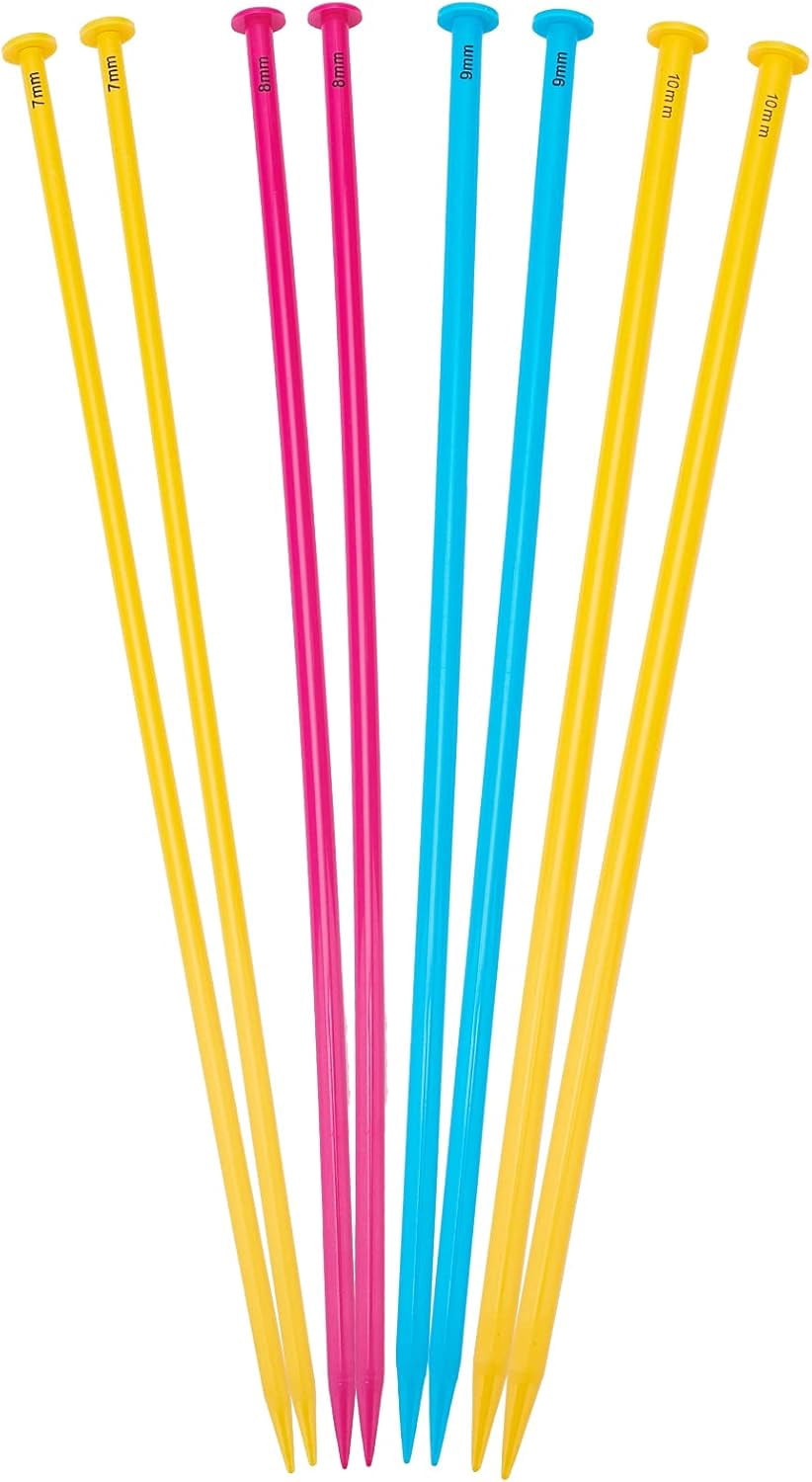 8 Pcs Plastic Knitting Needles7/8/9/10mm Diameter Long Straight ...