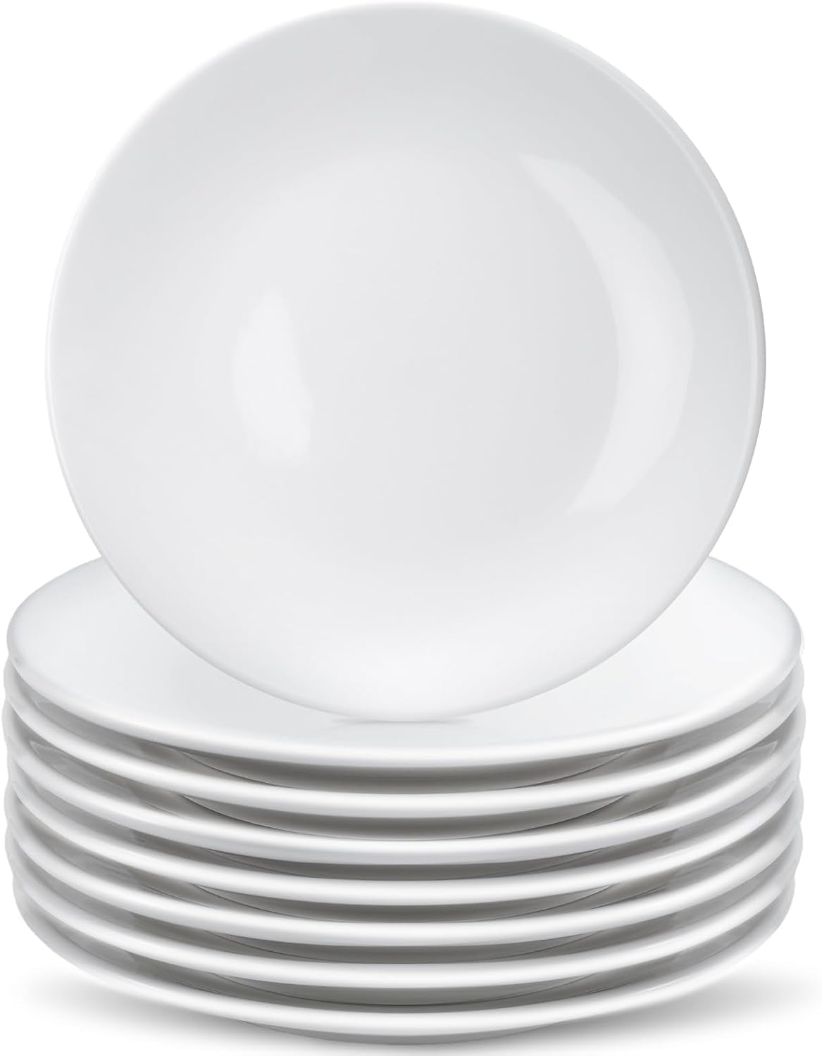8 Pcs Porcelain Dessert Plates,6 inch White Appetizer Plates,Round ...