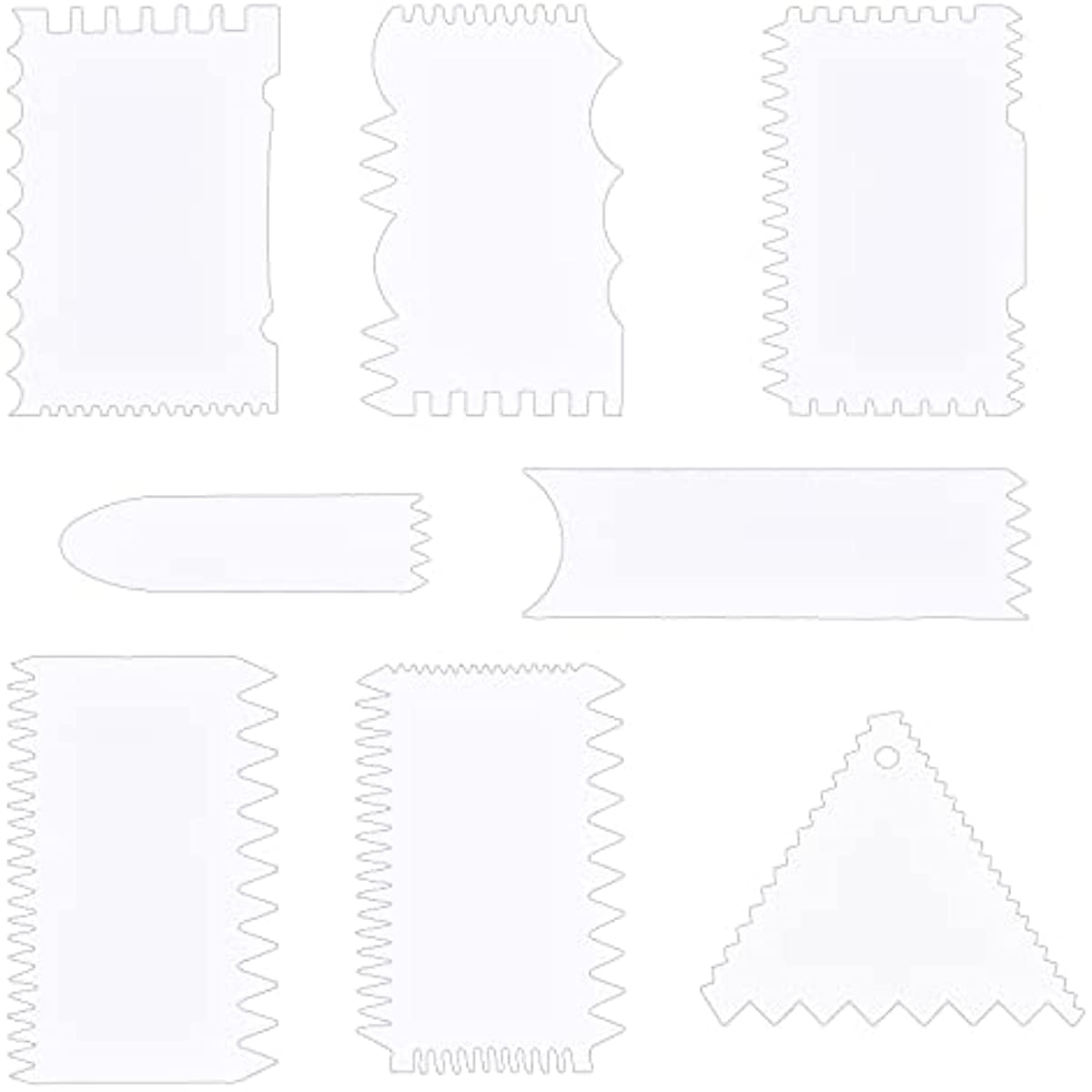 8 Pcs Pouring Swipe Tools Plastic White Paint Scrapers Pouring Paint ...