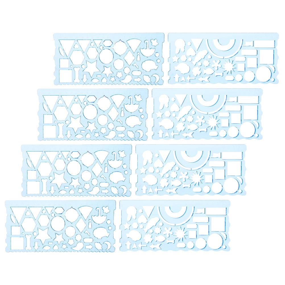 8 Pcs Pp Office Supllies Multifunctional Drawing Ruler Scale Manuscript ...