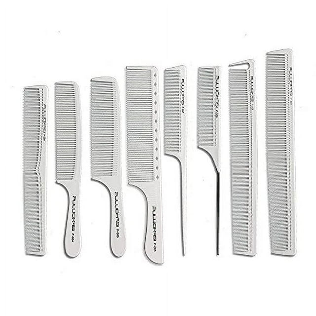 8 Pcs Professional Styling Comb Set - Anti Static Coarse Fine Toothed ...